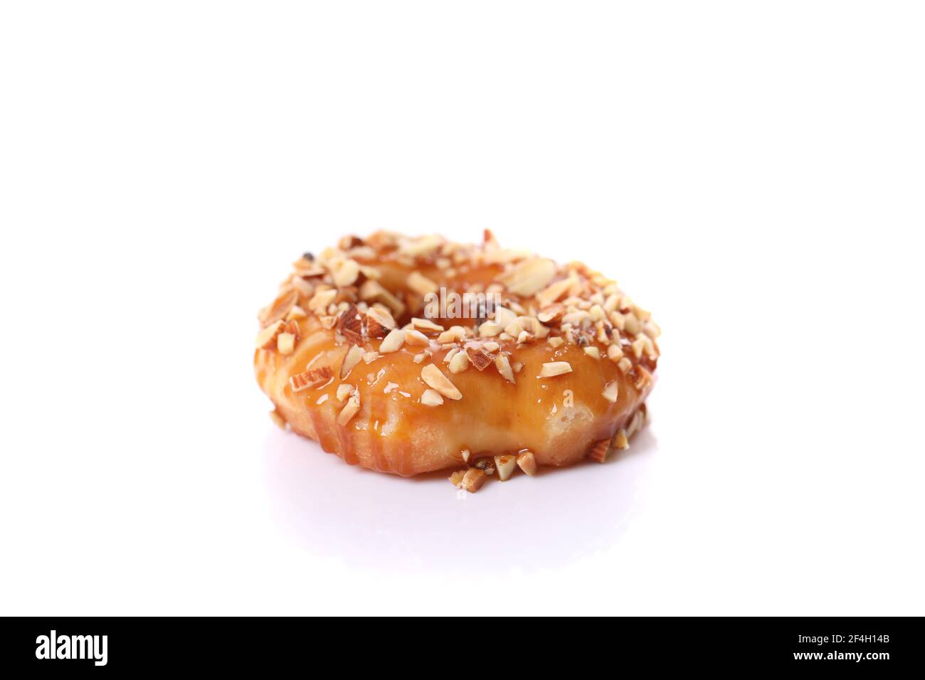 Donut with nut isolated on white background Stock Photo - Alamy