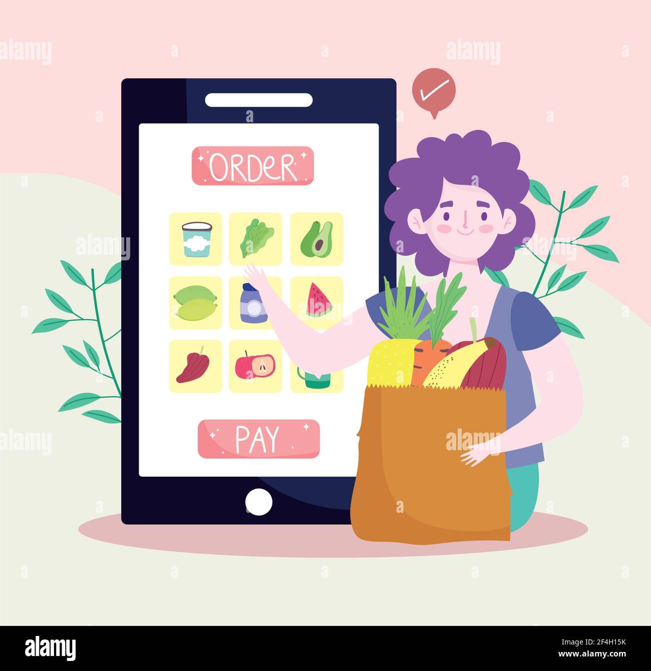 online grocery shop customer ordering Stock Vector Image & Art - Alamy