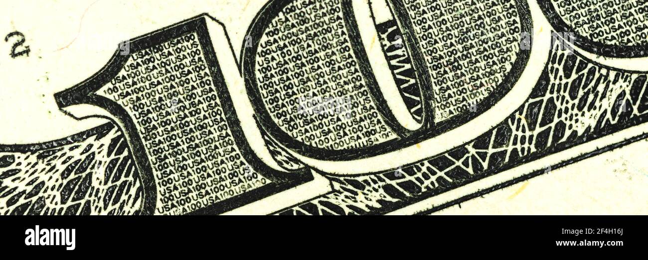 Financial and investment money banner or macro background with US ...