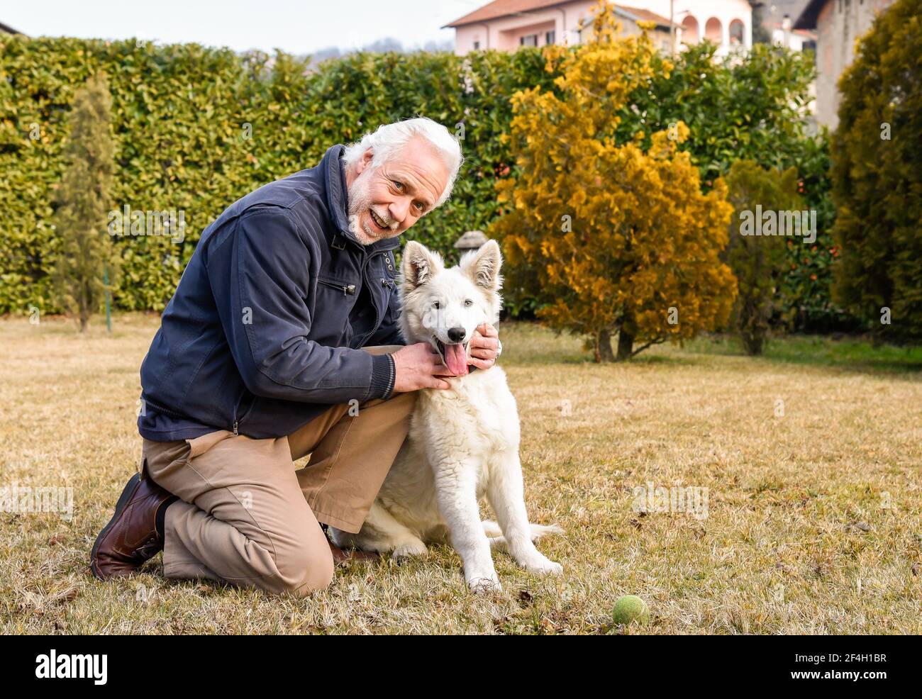 Elderly Man With Dog High Resolution Stock Photography and Images - Alamy