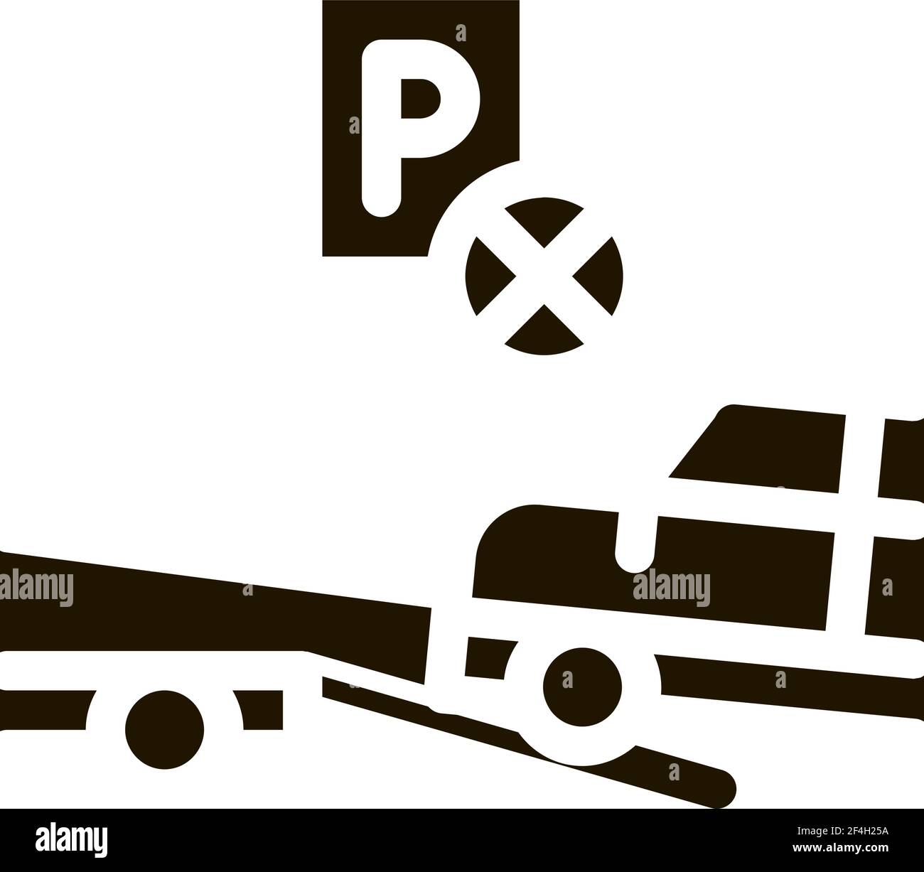 Wrong Parking Car Icon Vector Glyph Illustration Stock Vector Image ...