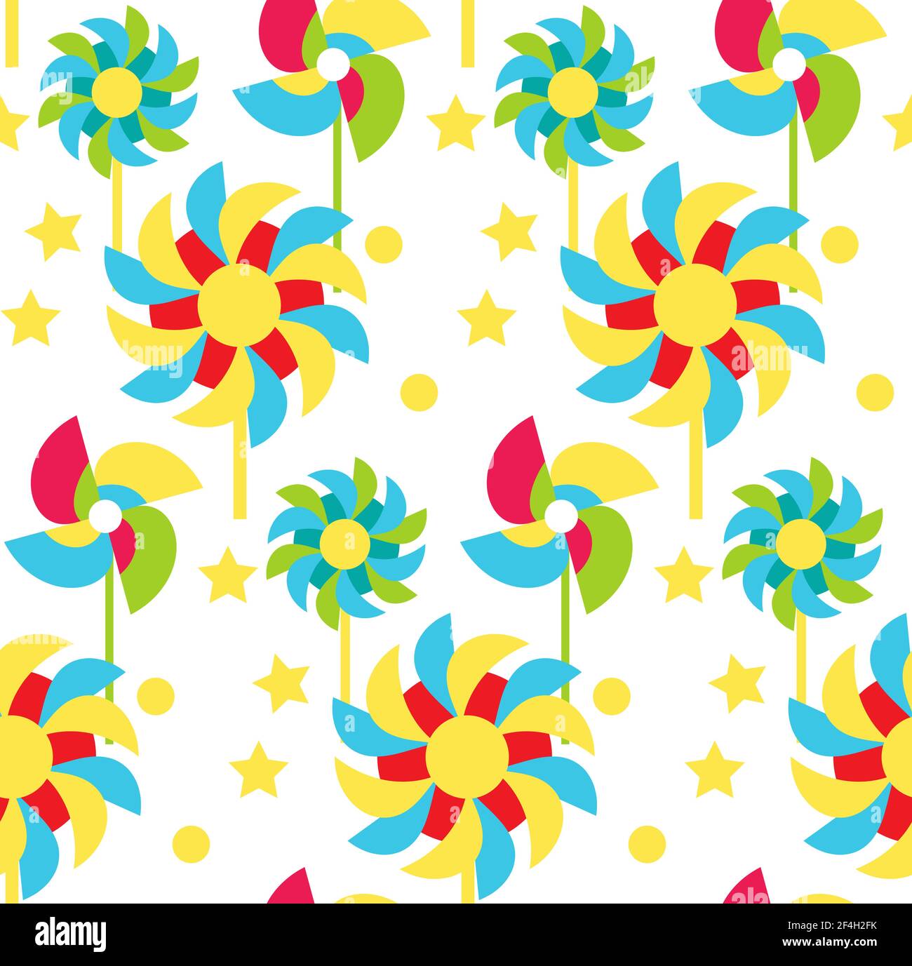Paper windmill children seamless pattern .Garden windmill summer ...