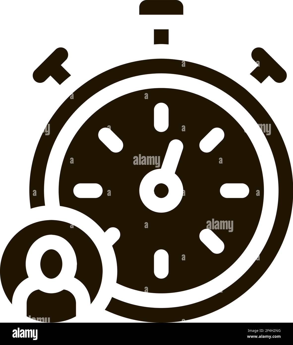 Stopwatch Human Icon Vector Glyph Illustration Stock Vector Image & Art ...
