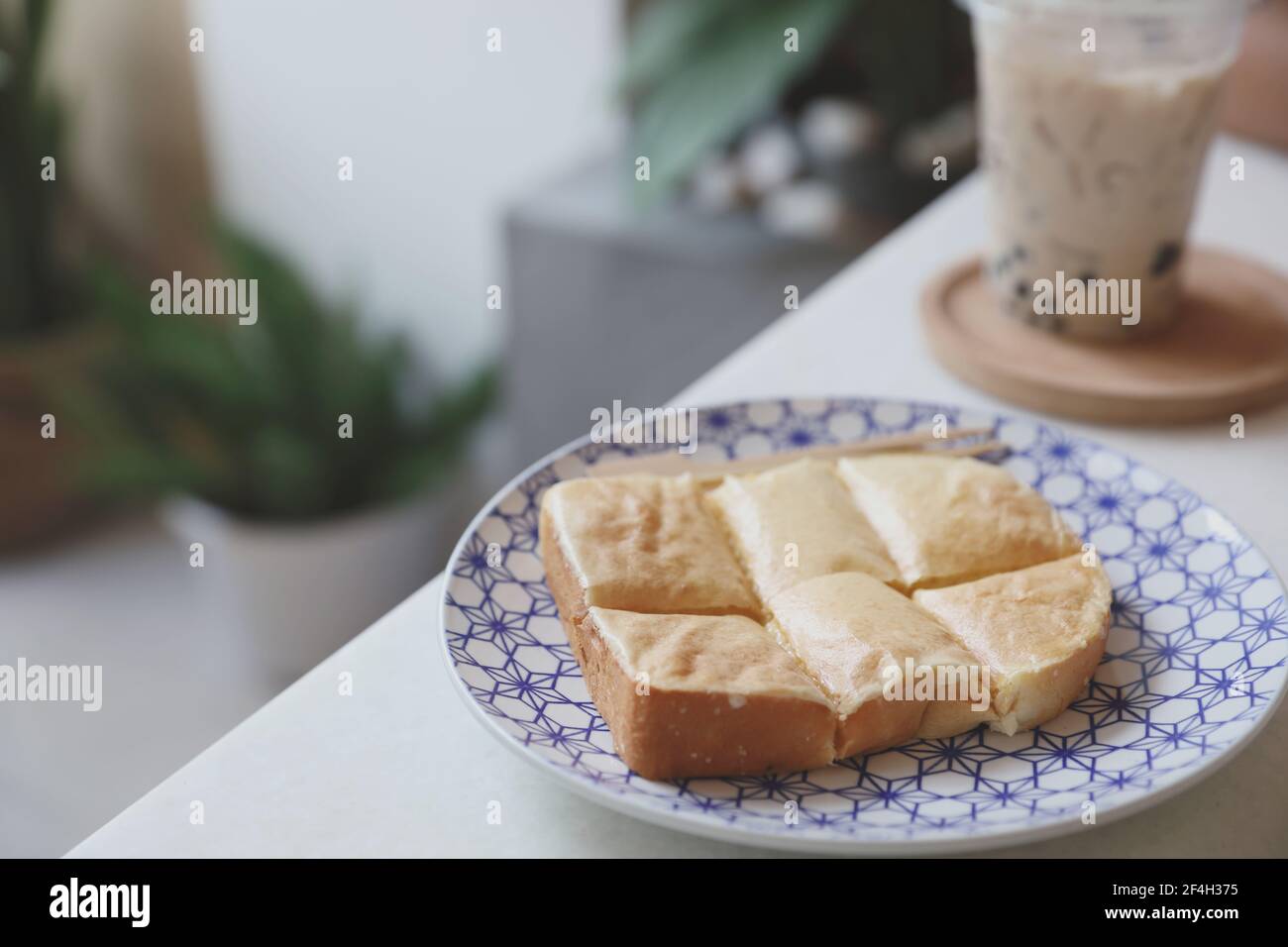 Taiwan toast with taiwan milk tea , Taiwanese food Stock Photo - Alamy