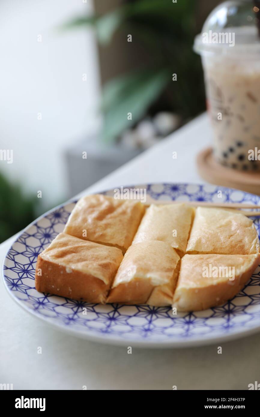 Taiwan toast with taiwan milk tea , Taiwanese food Stock Photo - Alamy