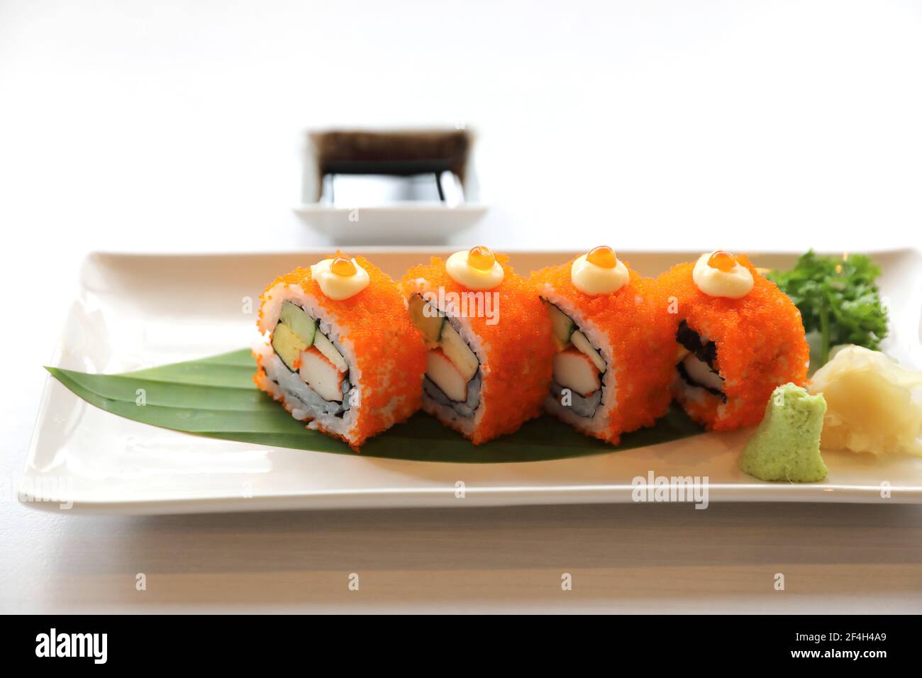 California rollsl sushi with egg cucumber avocado cream cheese red ...