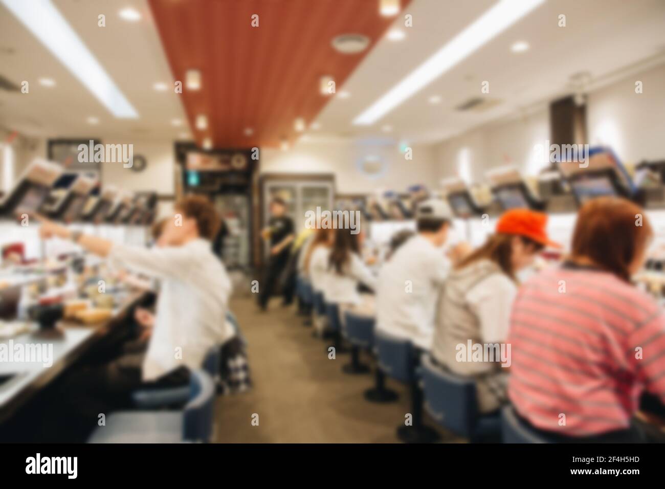 Local Japanese food sushi restaurant in blur background Stock Photo - Alamy
