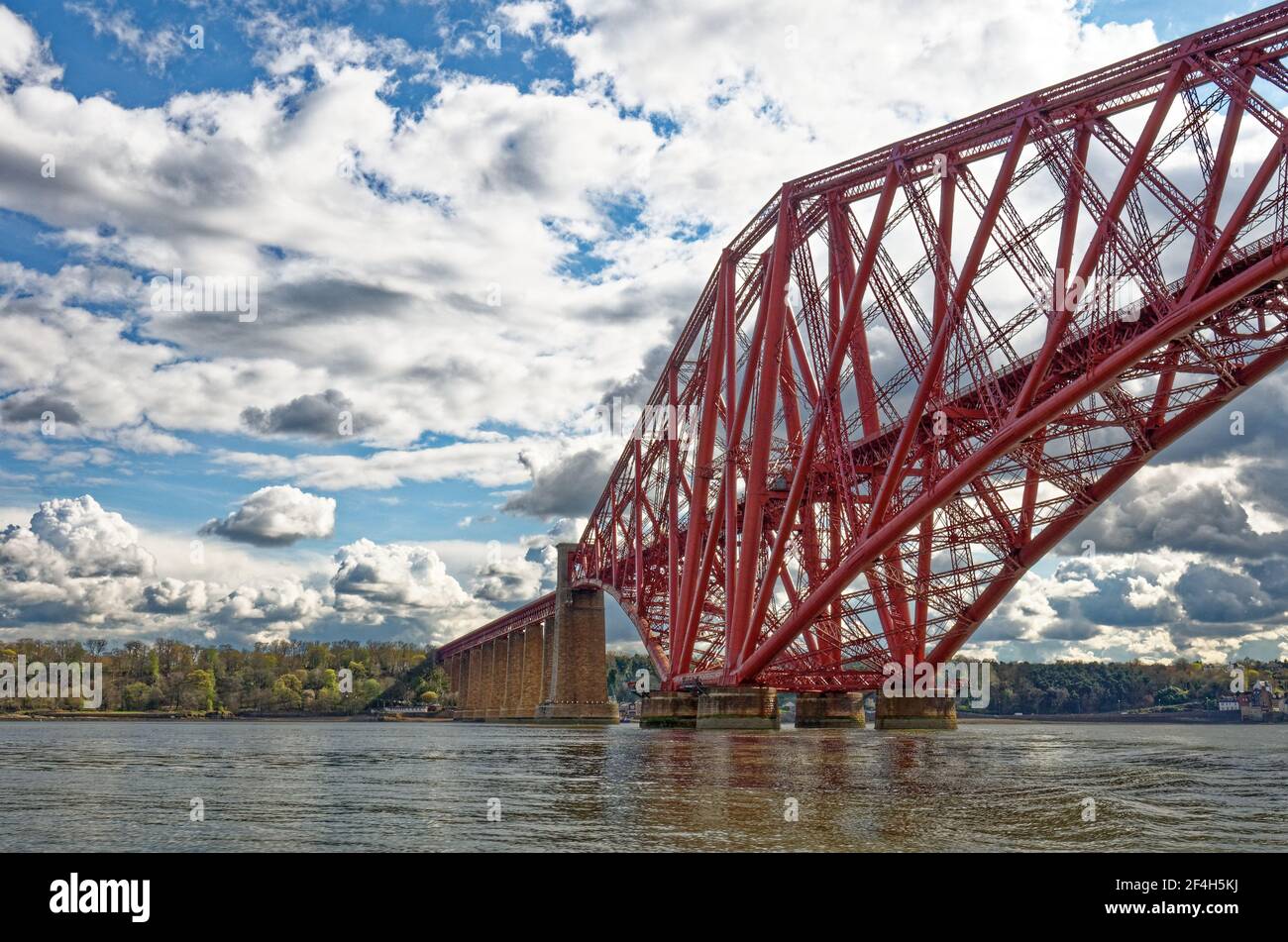 The Forth Rail Bridge at South Queensferry near Edinburgh Lothian ...