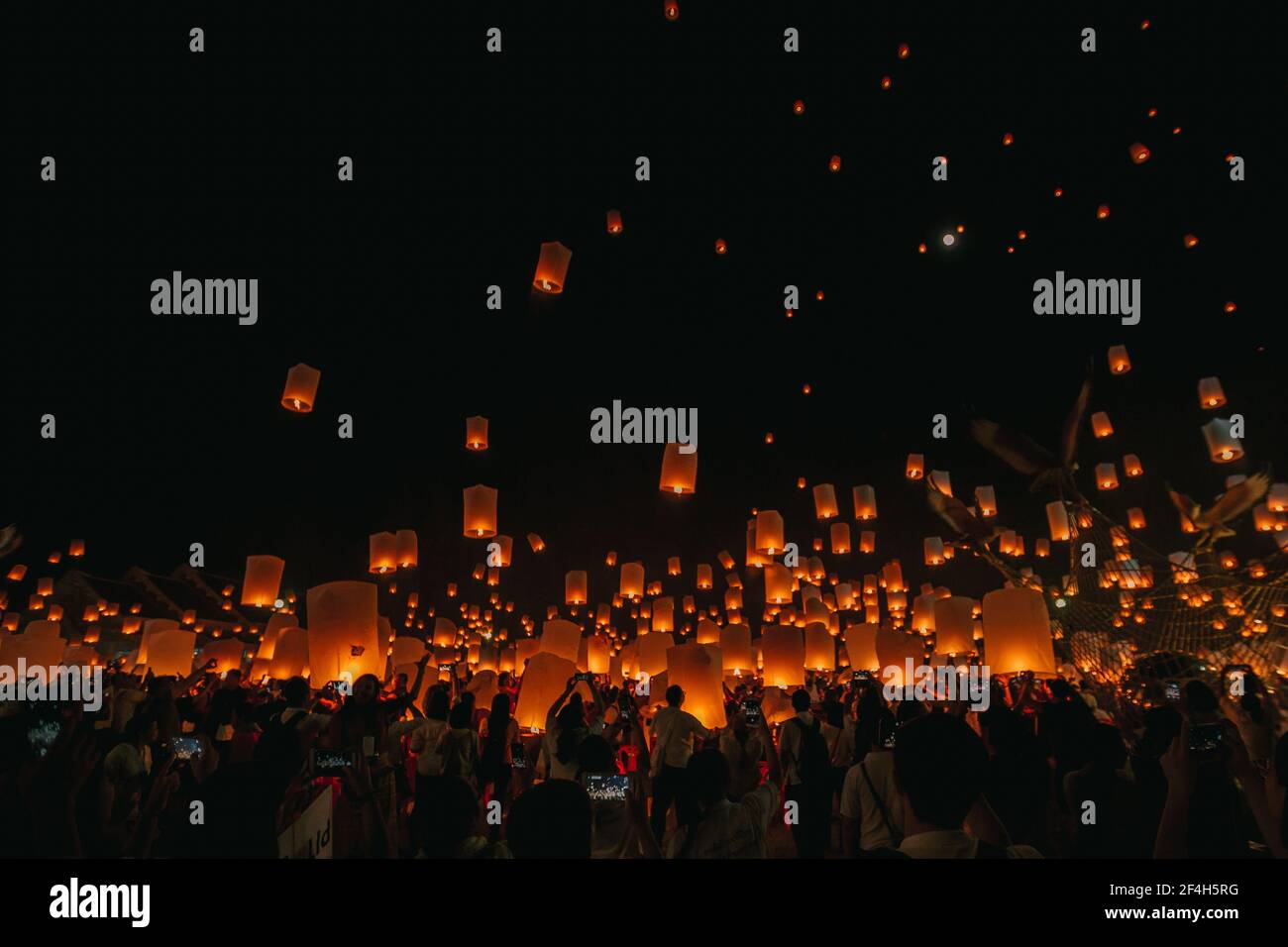 Floating lantern in night Chiang mai Thailand Stock Photo - Alamy