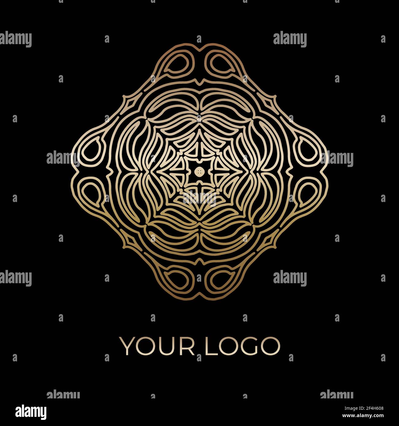 Luxury logo template. Vintage badge frame flourishes. Modern elegant ...