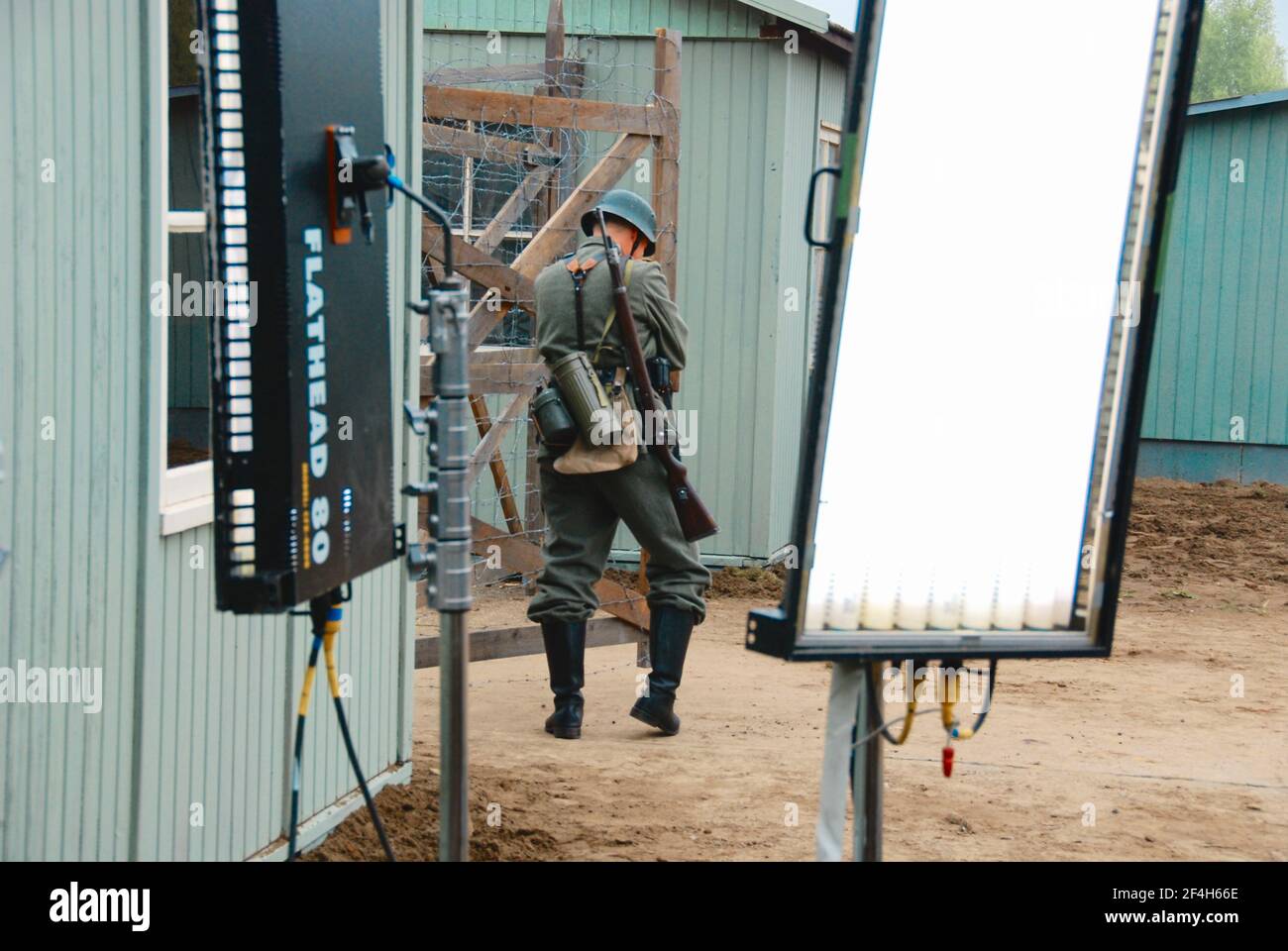 Movie set with Nazi. Lights camera action Stock Photo - Alamy