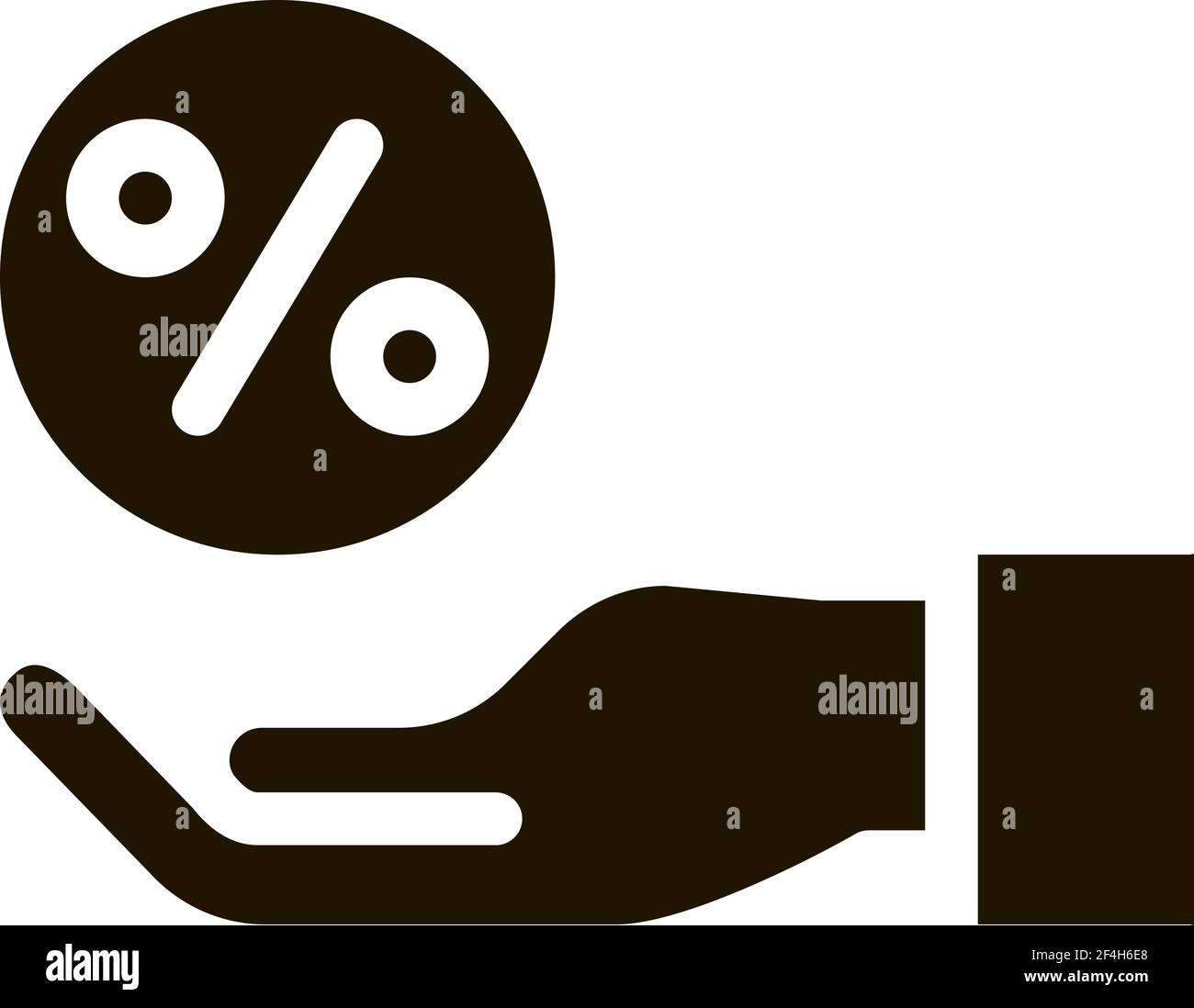 Hand Percentage Icon Vector Glyph Illustration Stock Vector Image & Art ...