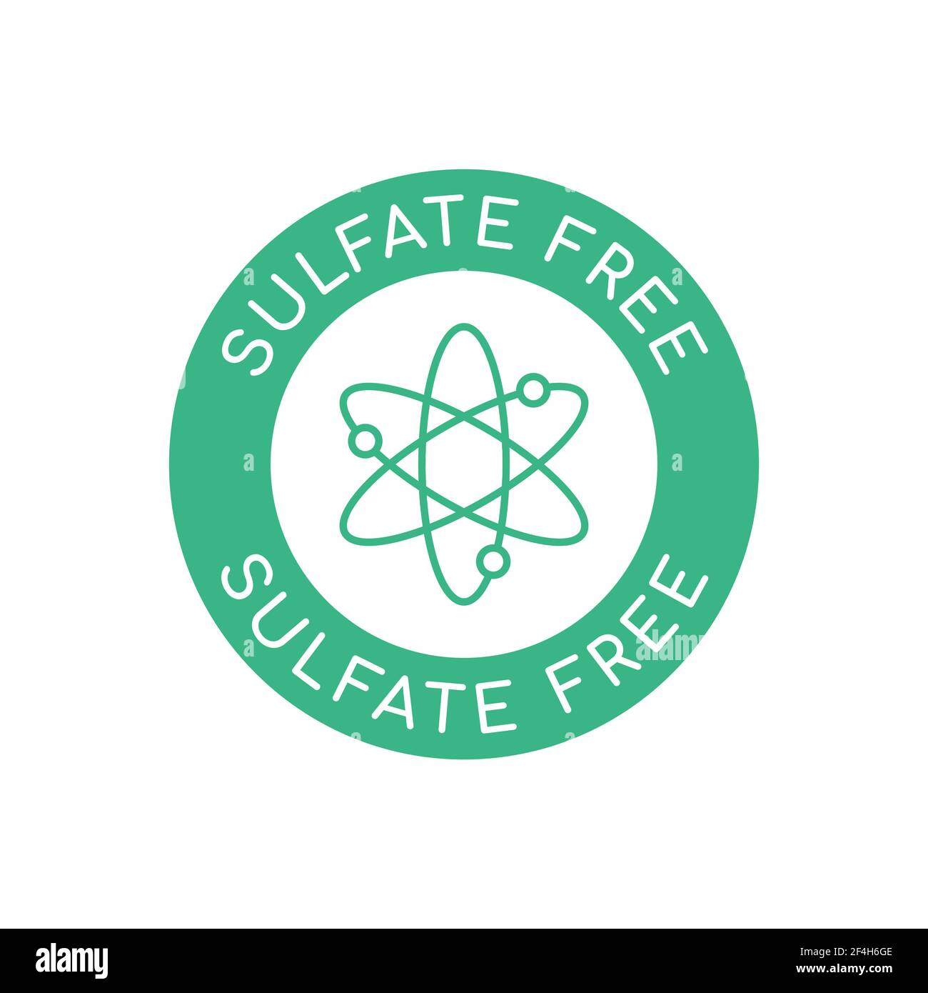 Sulfate free icon, sign, logo. Chemical symbol in a green circle. Green ...
