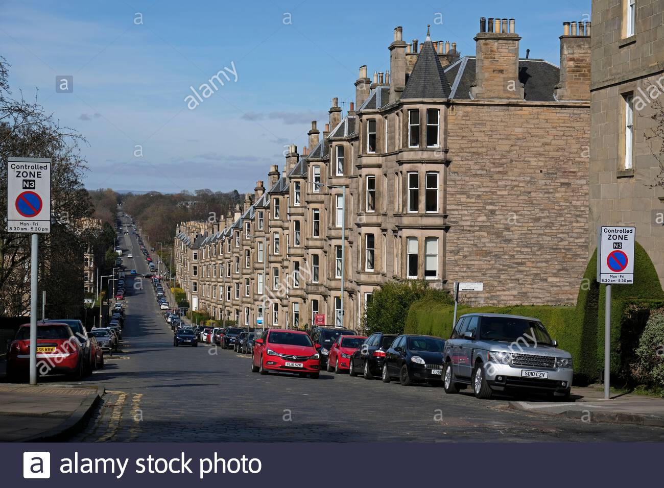 On the northern edge of the city centre and New Town, a view down the ...
