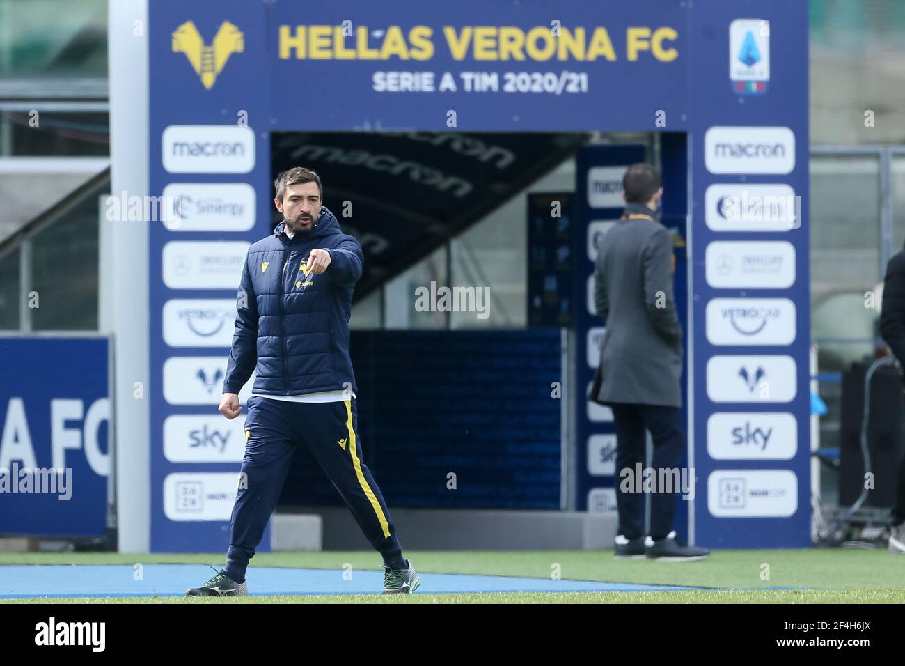 VERONA, ITALY - MARCH 21: coach Matteo Paro of Hellas Verona during the ...