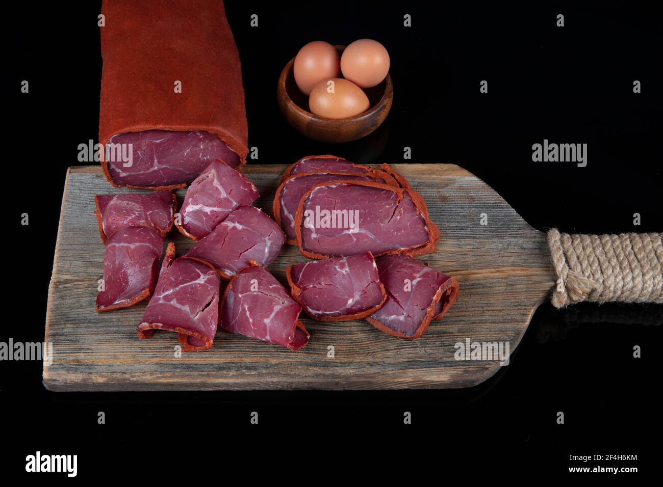 pastrami ( dried meat with spices ). beef bacon sliced. traditional ...