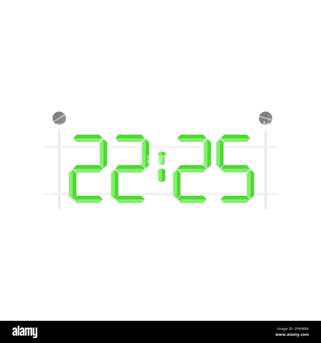 A large green digital clock on the frame. A clock for public places ...