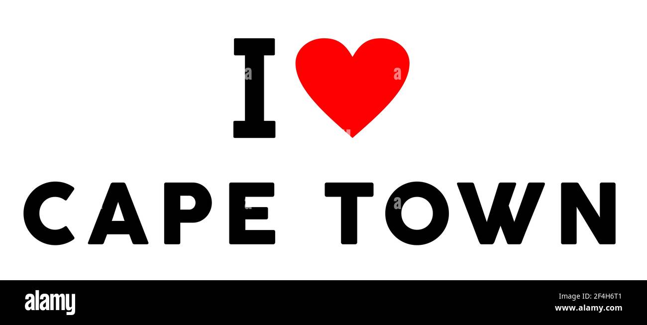 I love Cape Town city like heart travel tourism symbol Stock Photo - Alamy