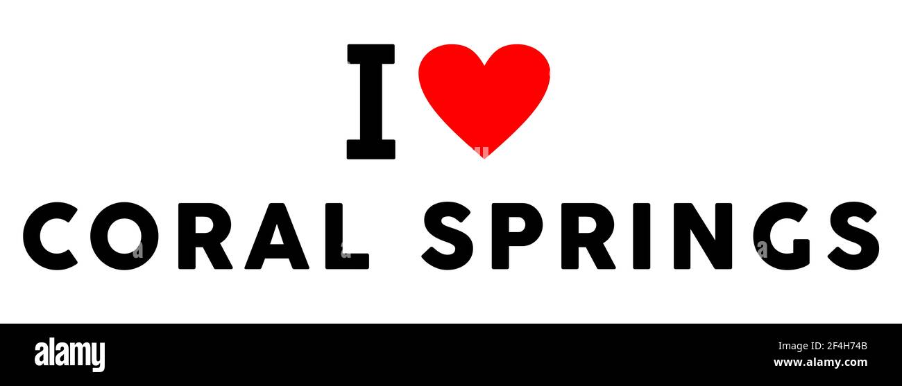 I love Coral Springs city like heart travel tourism symbol Stock Photo ...