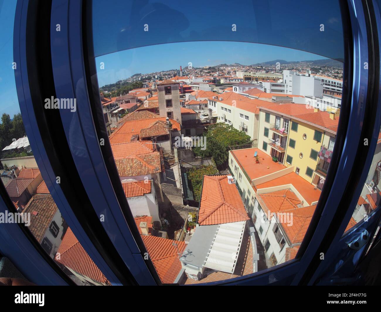 Madeira, Portugal. 09,05,2017 View of the rooftops of the houses of ...