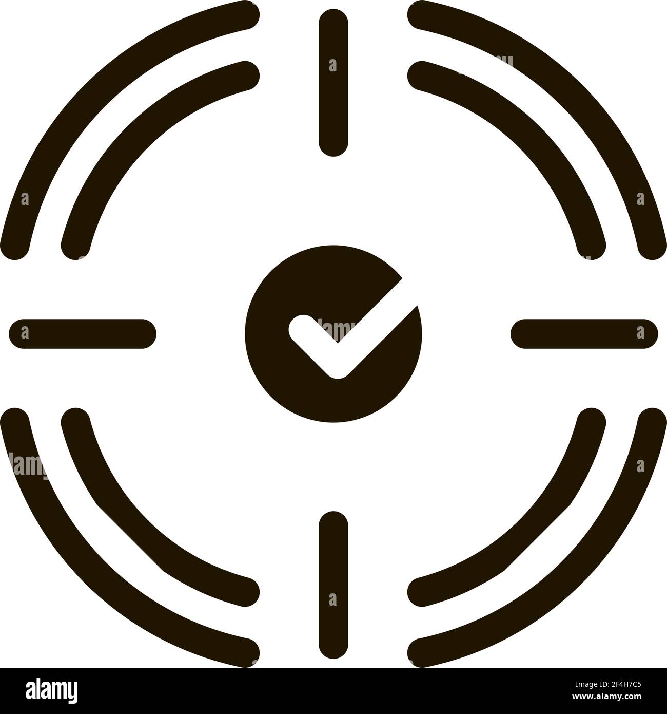 Target Check Mark Icon Vector Glyph Illustration Stock Vector Image ...