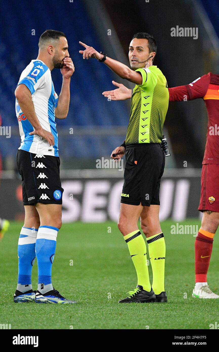 Stadio Olimpico, Rome, Italy, 21 Mar 2021, Marco Di Bello referee seen ...