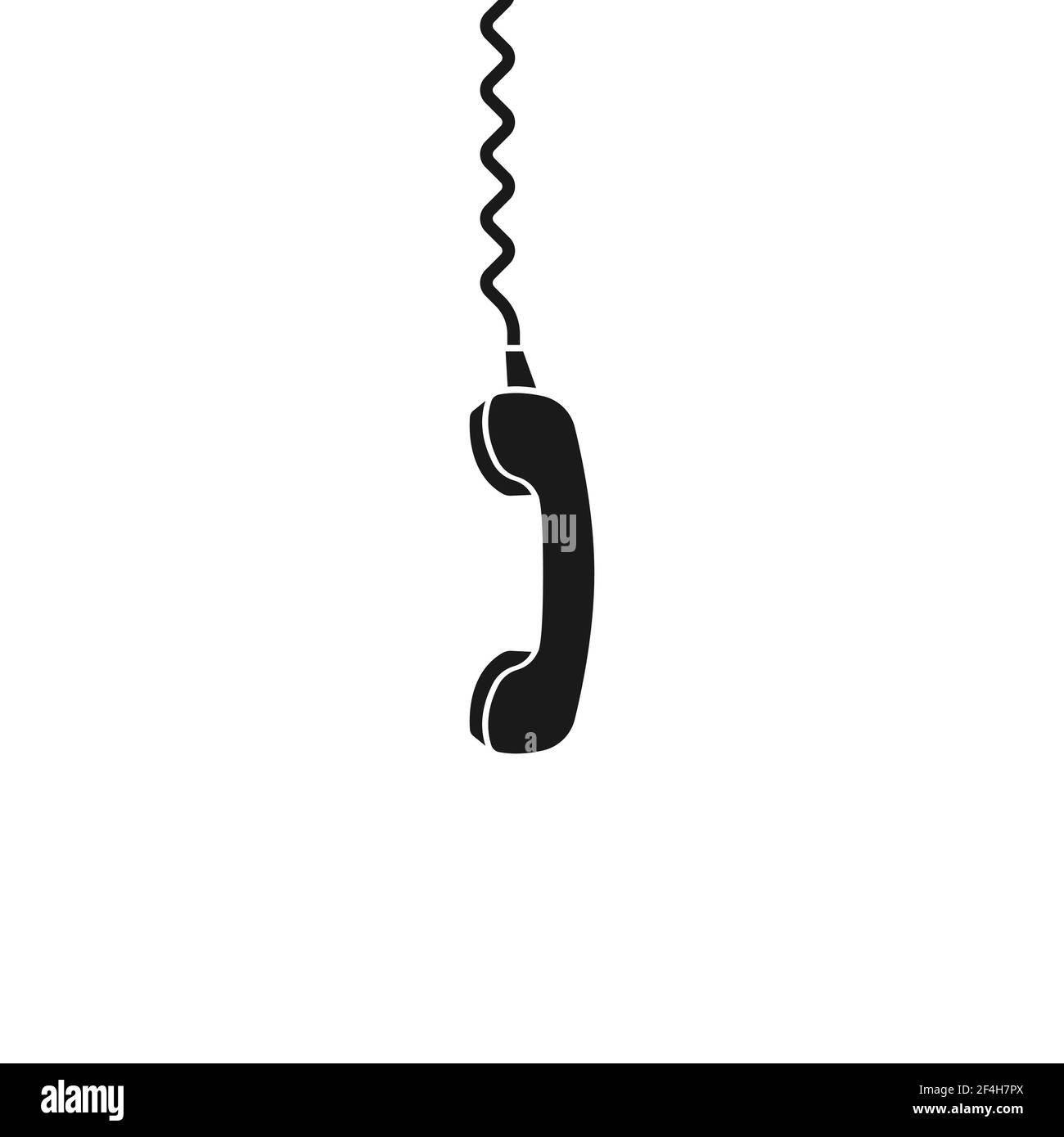 Realistic vector icon of a handset hanging on a wire. Flat design Stock ...