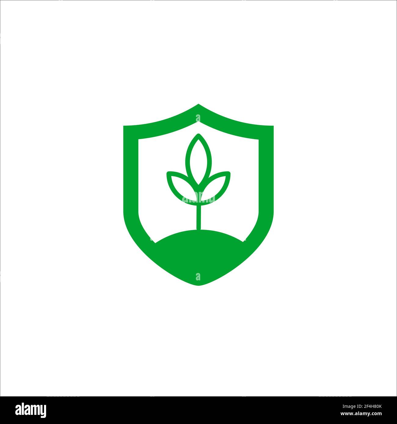 Nature or green shield vector logo template. This graphic with leaves ...