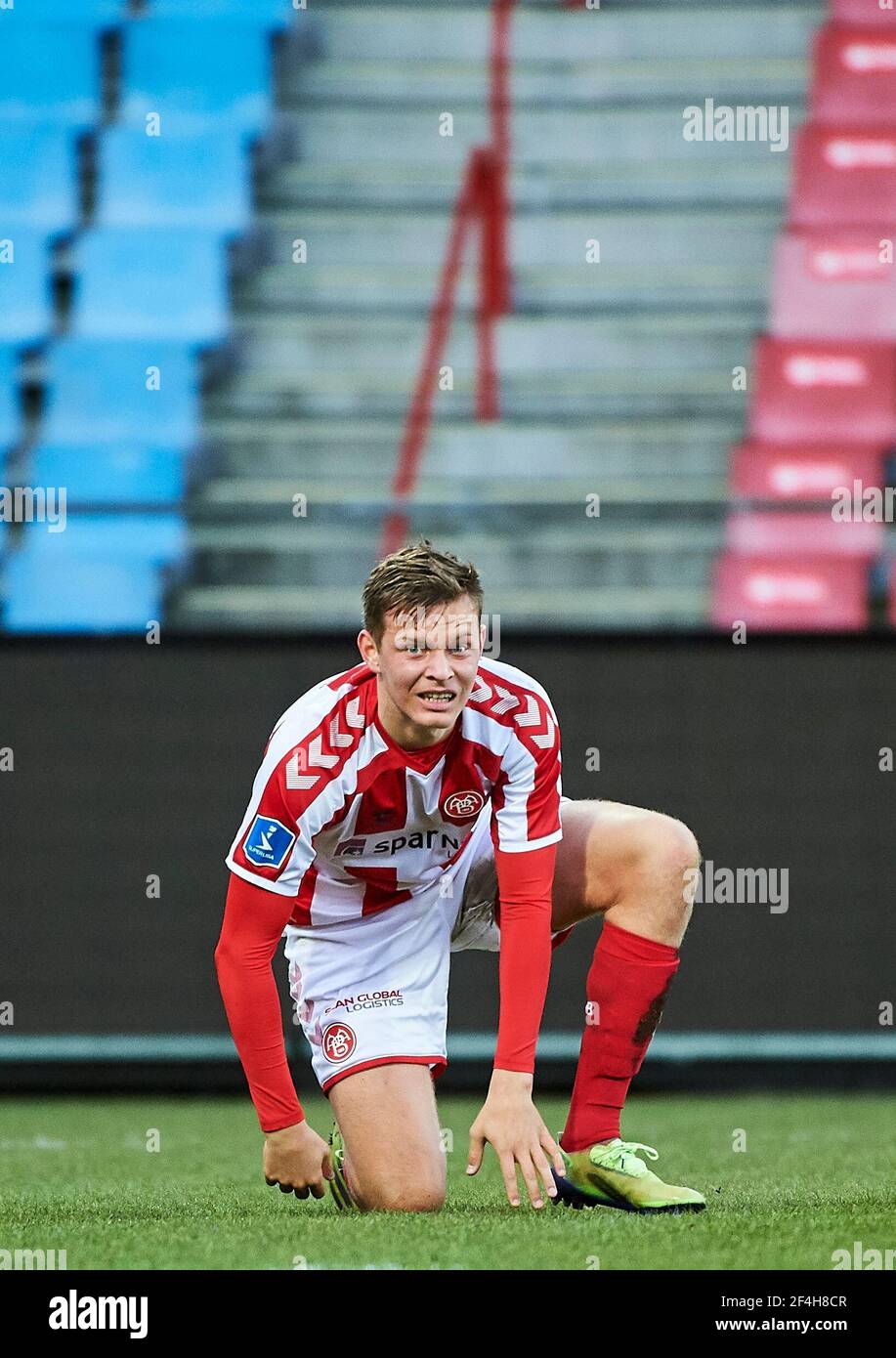 Aalborg, Denmark. 21st Mar, 2021. Mathias Ross (4) of AAB seen during ...