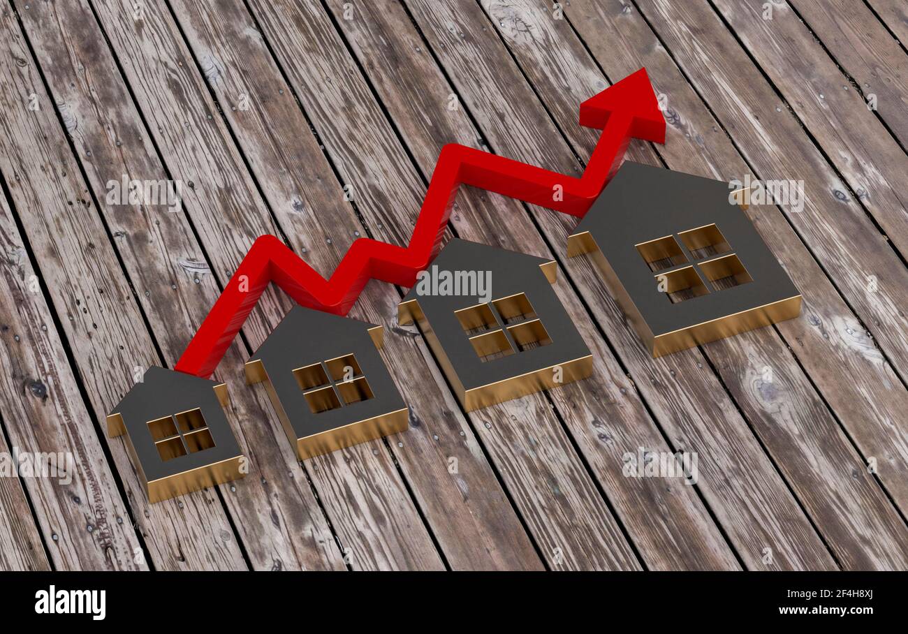 Real Estate Growth Chart. 3d Rendering Stock Photo - Alamy