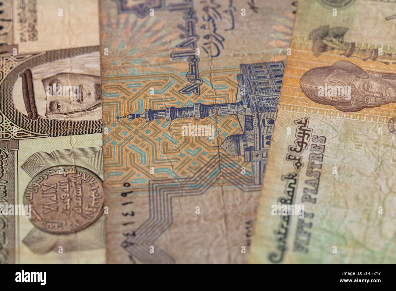 old one riyal of Saudi Arabia, 25 and 50 piastres of Egypt for design ...