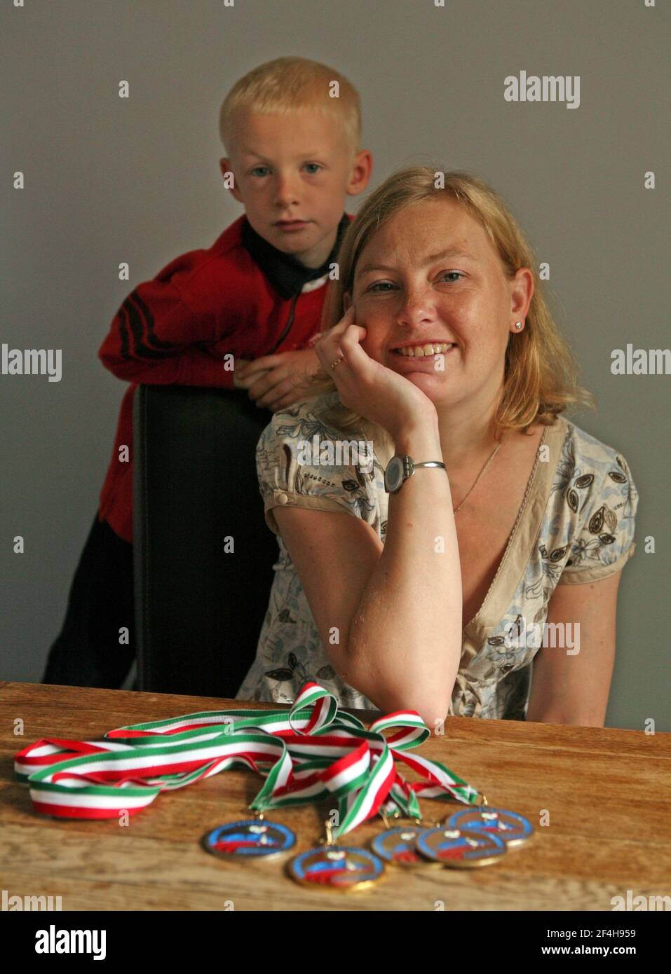Teresa Cornell competitor in the Transplant Games, with her son Cameron ...