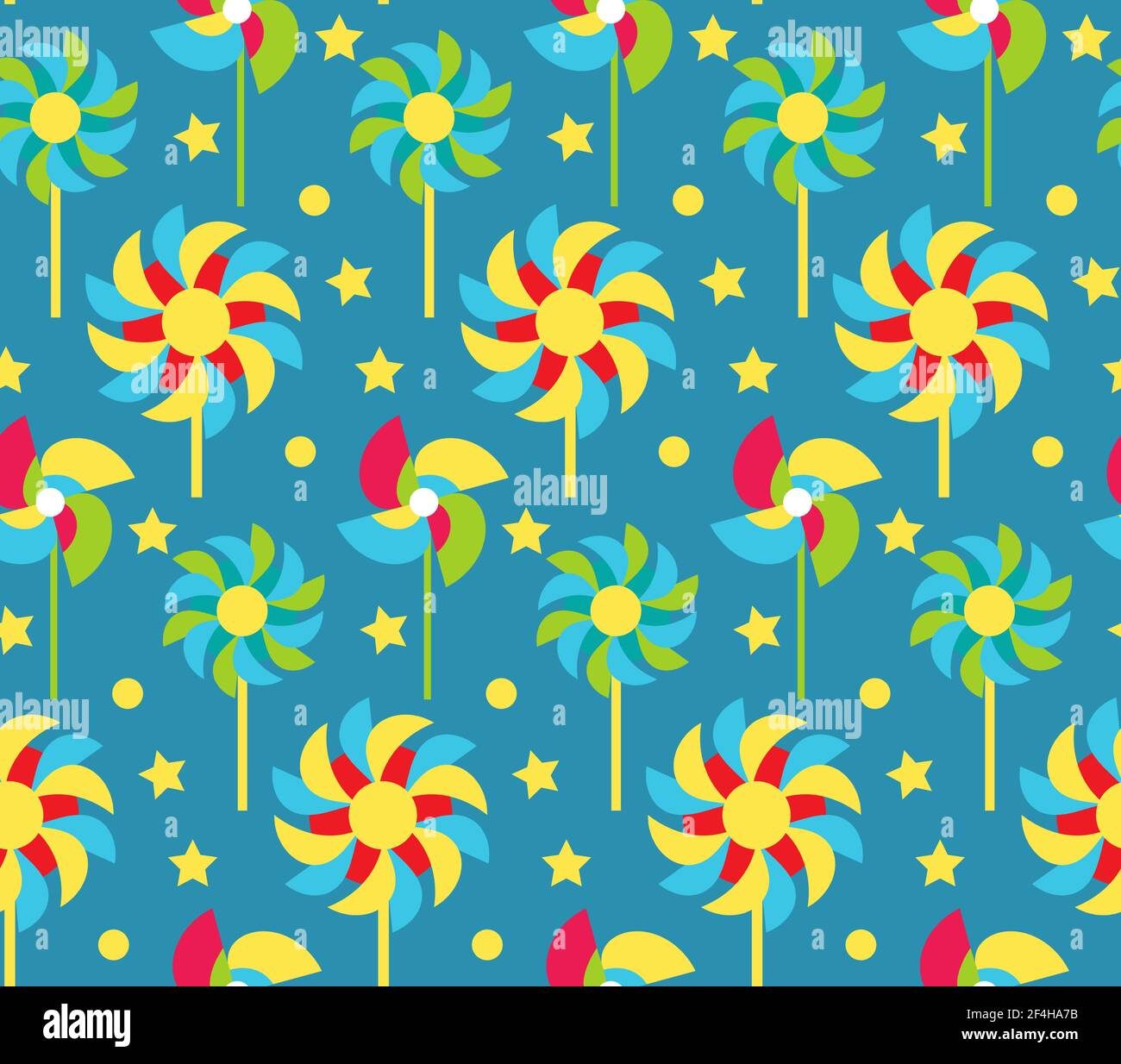 Paper windmill children seamless pattern .Garden windmill summer ...
