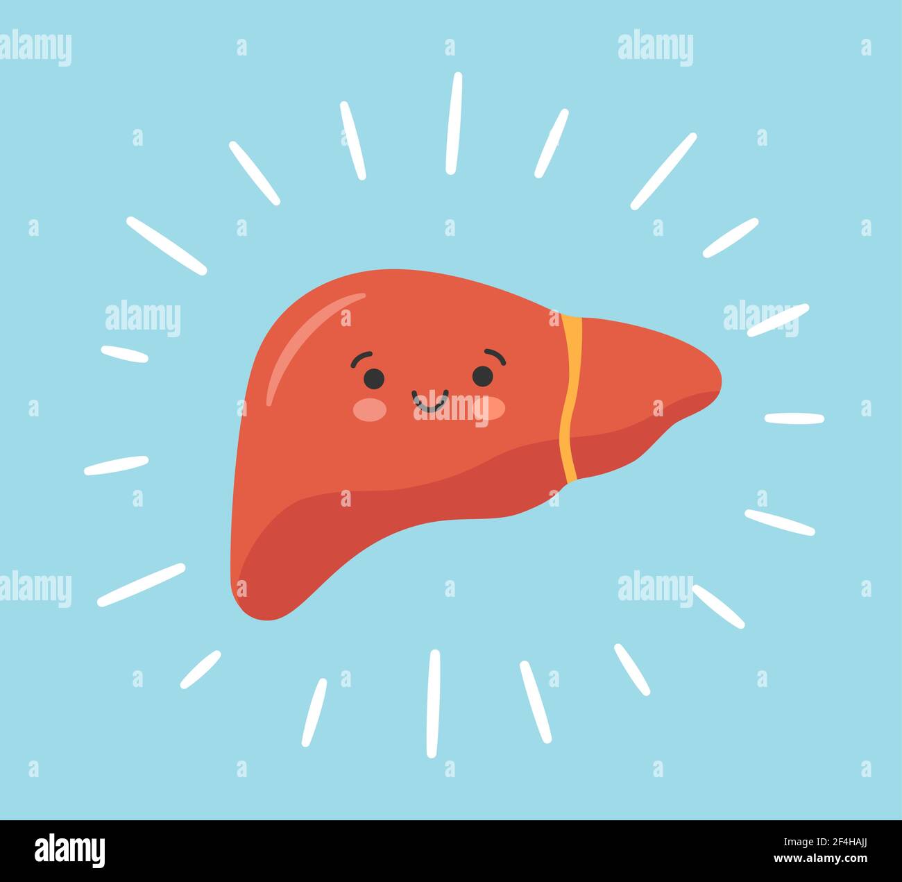 Healthy happy smiling cute liver character. Vector illustration Stock ...