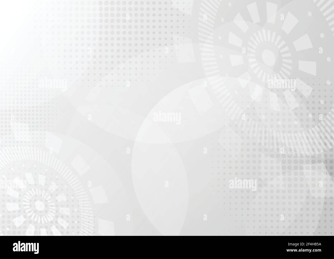 Abstract tech design of white futuristic template header. Overlapping ...