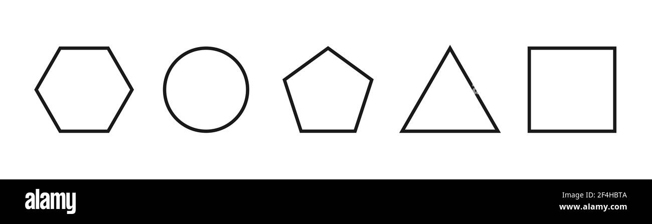 Contour line geometric shapes on a white background. Install basic ...