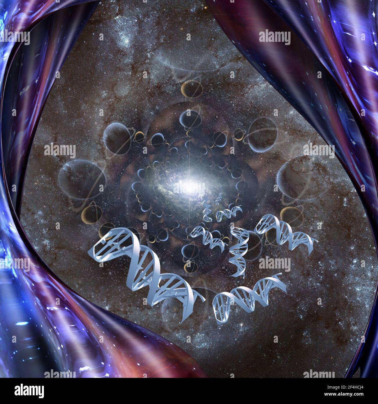 DNA strands in surreal space. 3D rendering Stock Photo - Alamy