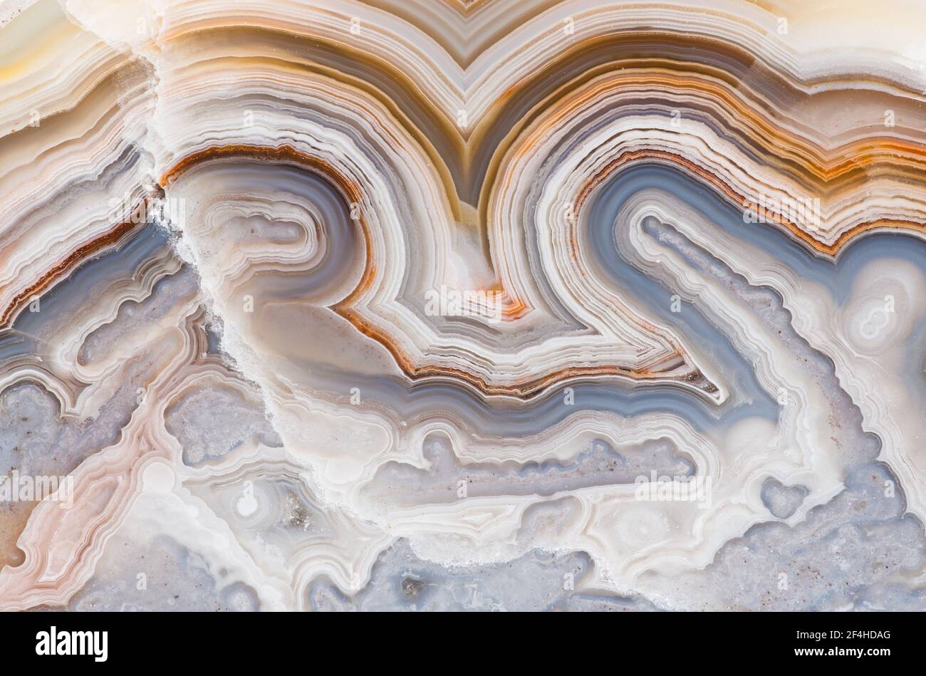 Macro photograph of the banding pattern in a Crazy Lace agate from ...