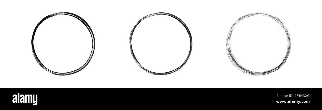 Set of round Hand Drawn doodle frames Scribble Circles, vector ...