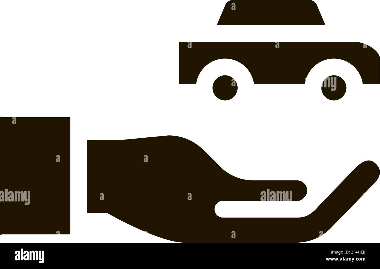 Hand Holding Car Icon Vector Glyph Illustration Stock Vector Image ...