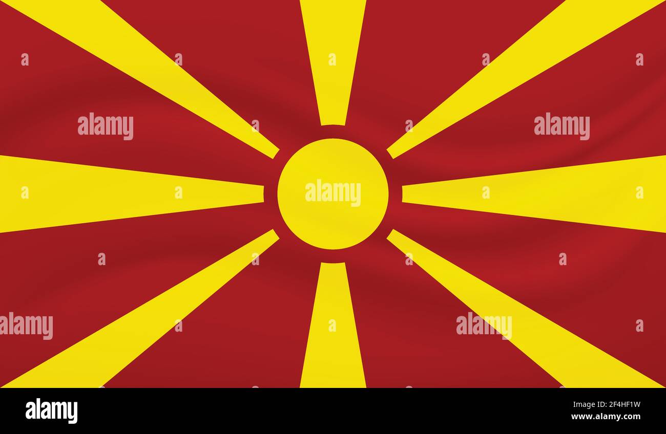 Macedonia flag with waving grunge texture. Vector background Stock ...