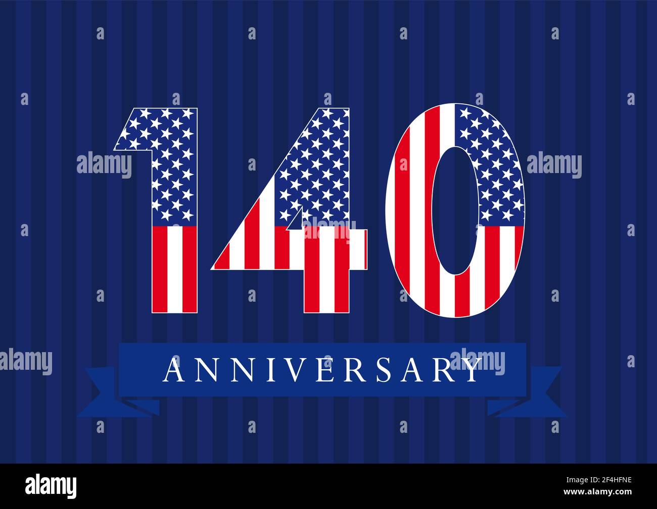 Anniversary 140 US flag logotype. Template of celebrating 140 th ...