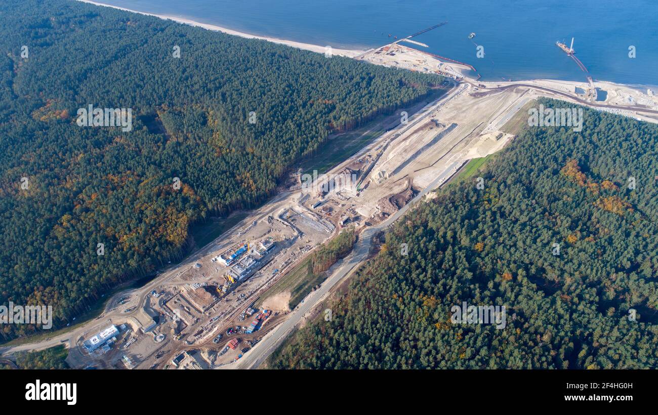 Construction site of Vistula Spit canal - connection between the ...
