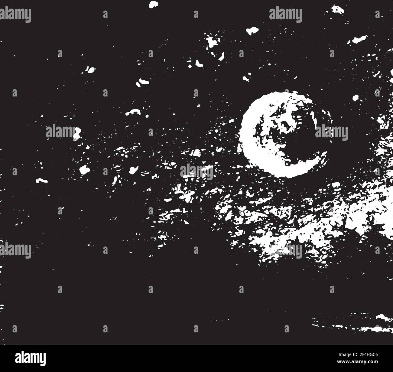 Moonlight at night. Black illustration. Hand drawing Stock Vector Image ...