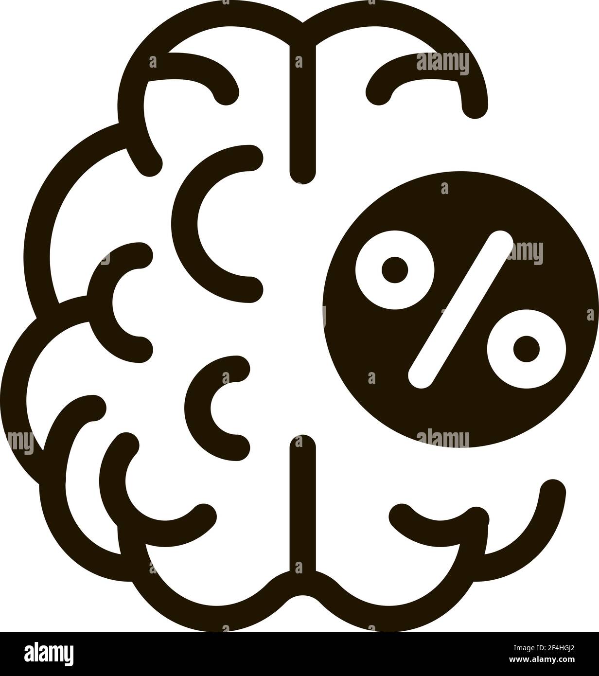 Brain Percentage Icon Vector Glyph Illustration Stock Vector Image ...