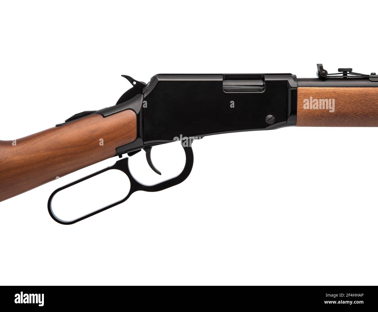 Old American wild west rifle isolated on white background. Weapon with ...