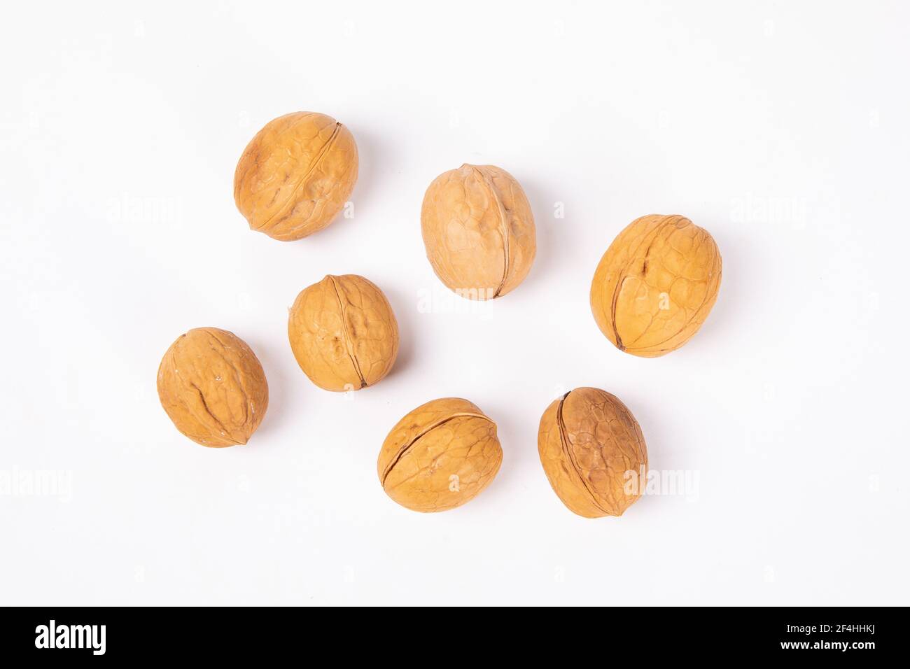A top view of walnuts isolated on white background Stock Photo - Alamy