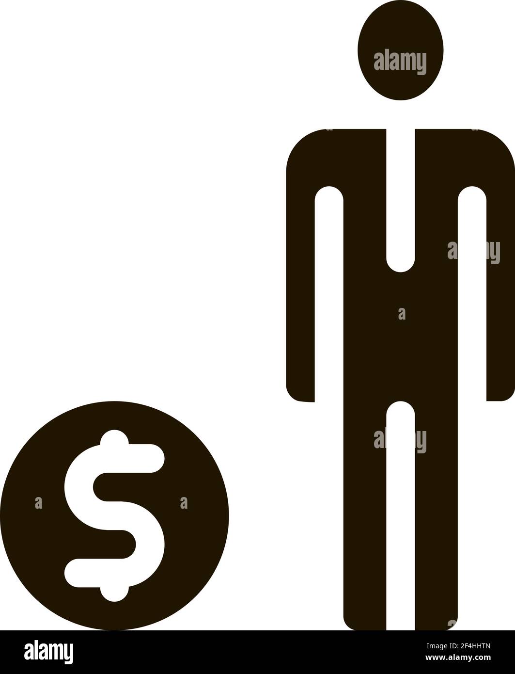 Human Dollar Coin Icon Vector Glyph Illustration Stock Vector Image ...