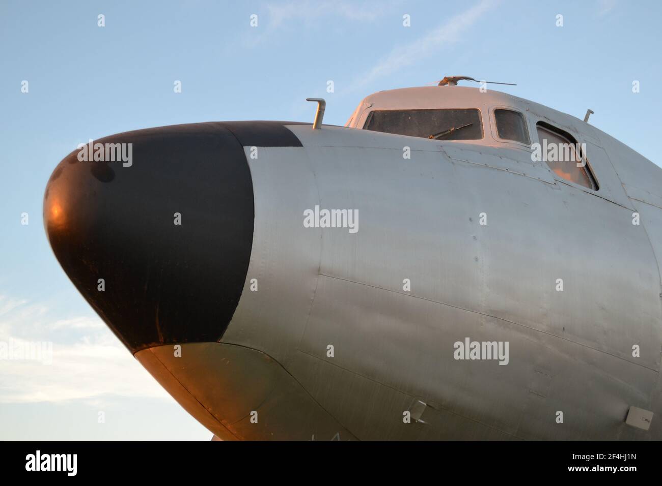 Douglas DC-7 Transport Aircraft on the Bank of the Guadalquivir River ...