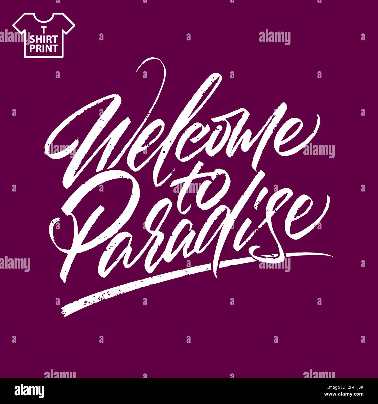 Brush lettering Welcome to paradise isolated on dark background ...